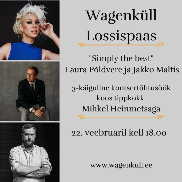 "Simply the best" 3-käiguline kontsertõhtusöök koos Laura ja Mihkel ...